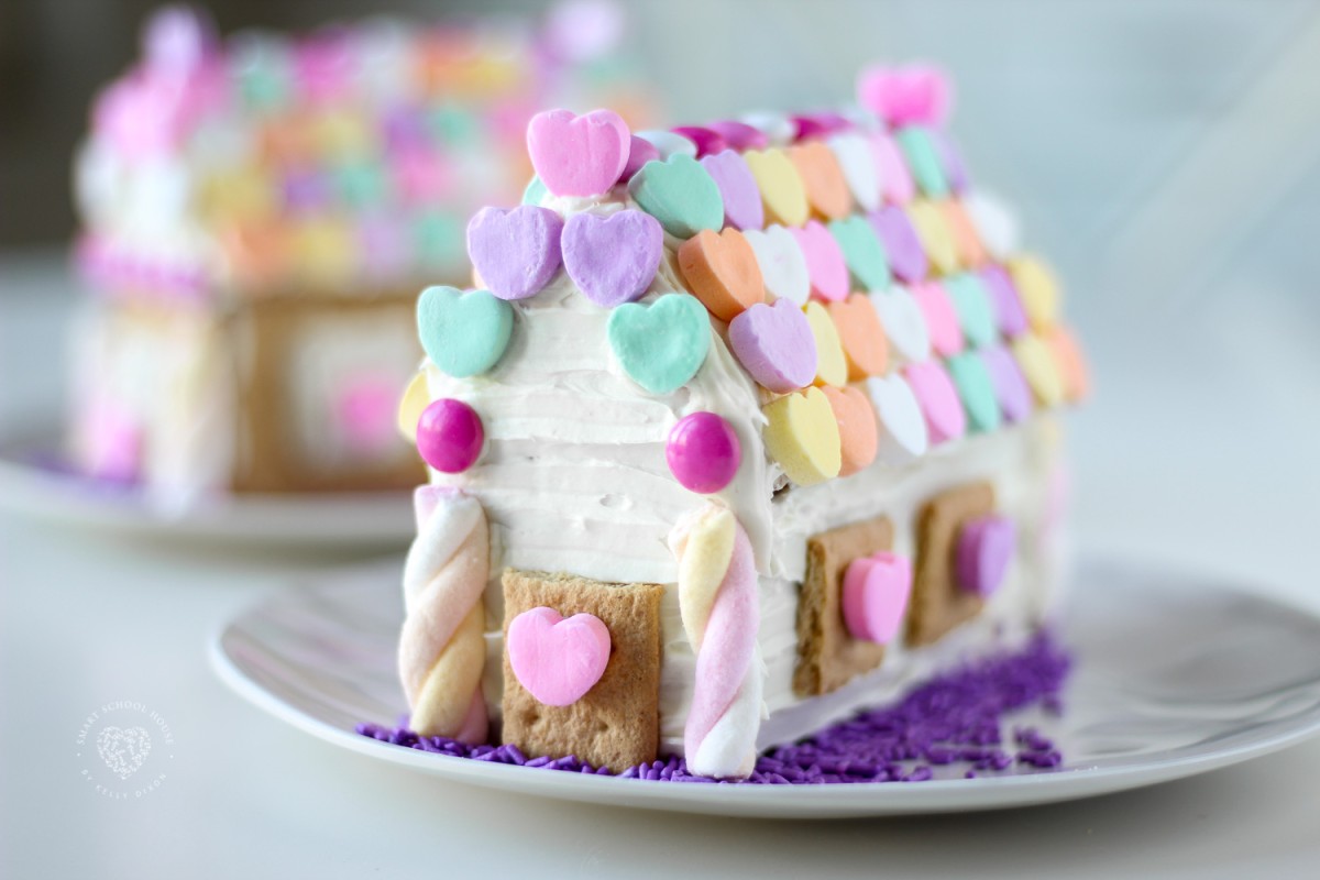 Valentine's Gingerbread House With a Candy Heart Roof