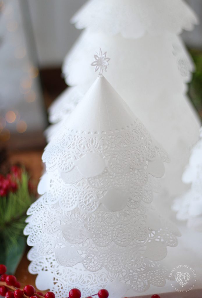 Doily Christmas Trees - An Easy Christmas Craft Idea!