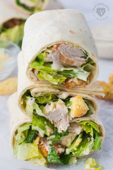 Easy Chicken Caesar Salad Wraps